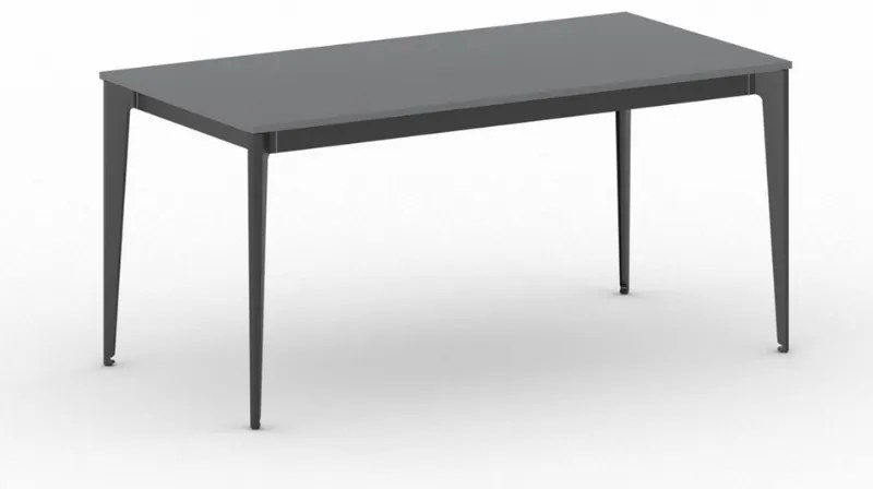 Jednací kancelářský stůl PRIMO ACTION, 160x80 cm, černá podnož, grafit