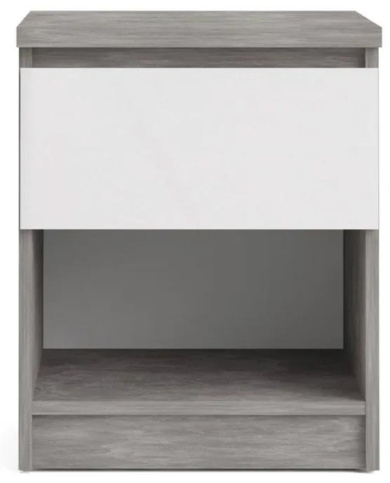 NEW:Noční stolek Simple 238 beton/bílý lesk