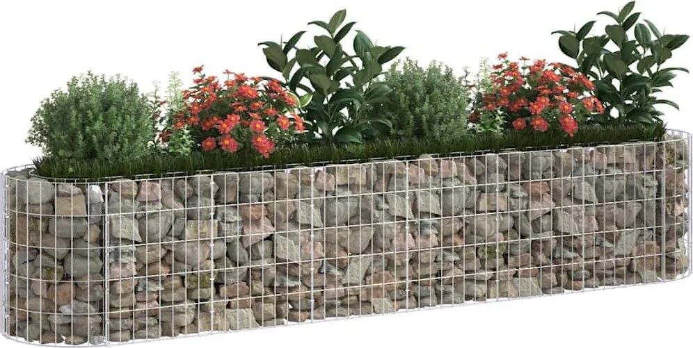 Gabionový vyvýšený záhon pozinkované železo 260 x 50 x 50 cm 152026