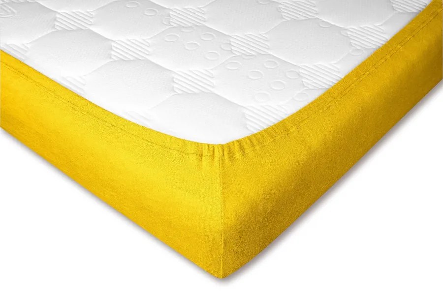 DADKA Froté prostěradlo tmavě žluté Rozměr 90x180x20