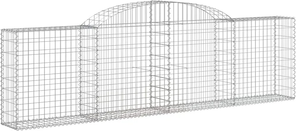 Klenuté gabionové koše 7 ks 300x30x80/100 cm pozinkované železo 3146508