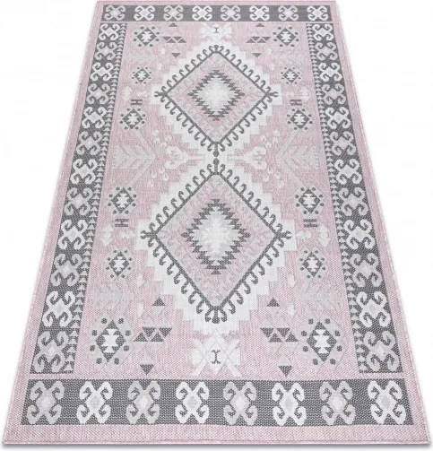 Kusový koberec Sion Sisal Aztec 3007 pink/ecru – na von aj na doma, 80x150, ružová, chodba / predsieň, Dywany Łuszczów