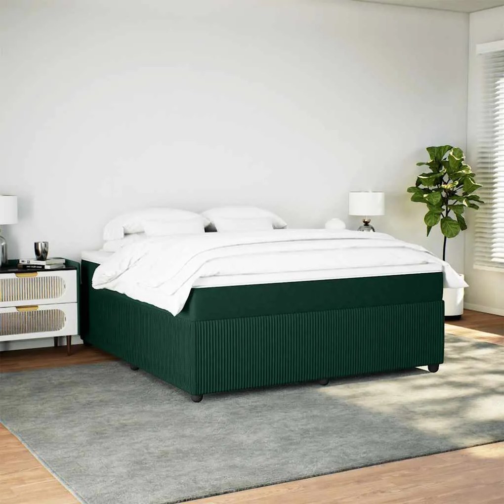 Box spring postel s matrací tmavě zelená 180x200 cm samet 3285659