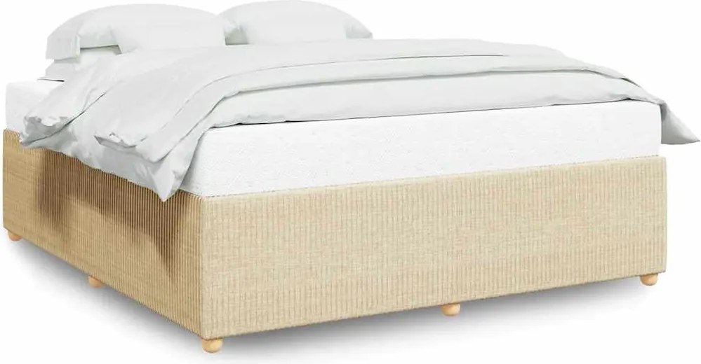 Rám postele bez matrace krémový 180 x 200 cm textil 3284961
