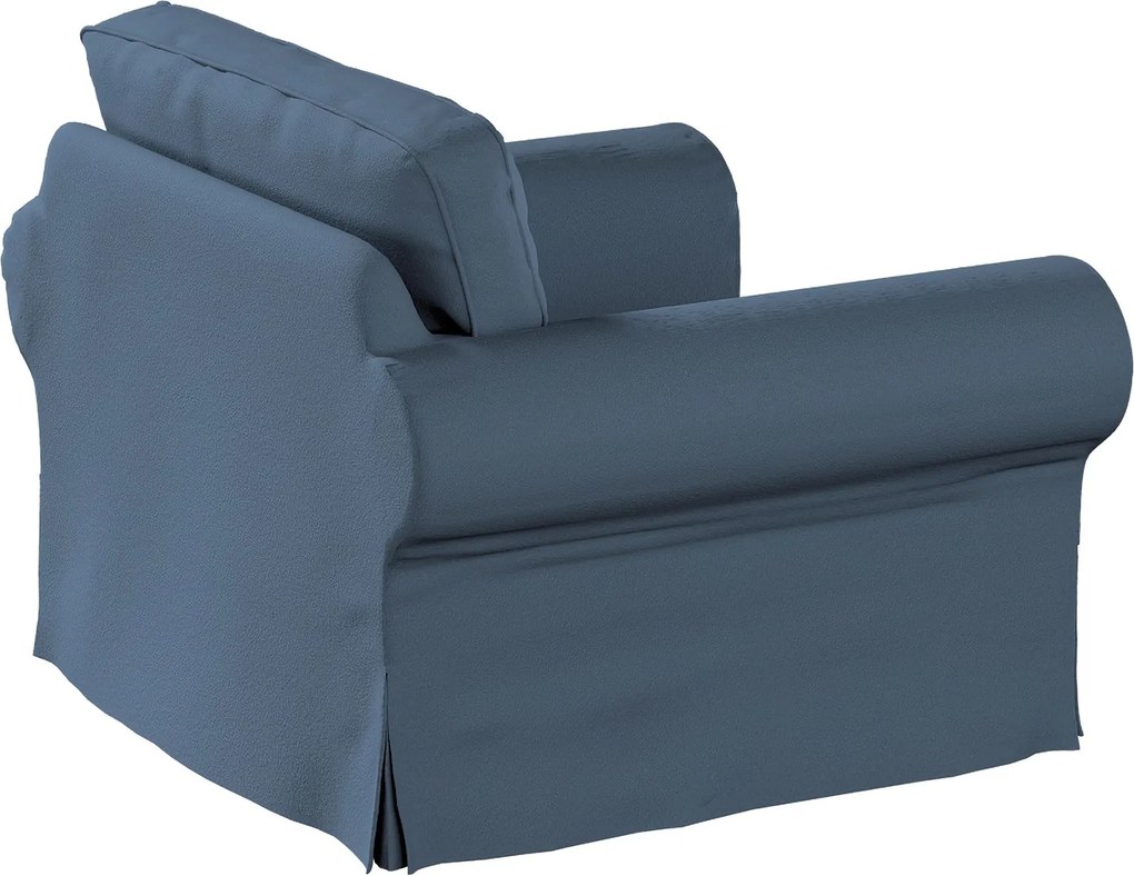 Potah na křeslo IKEA Ektorp barva modrá látka pletený vzor