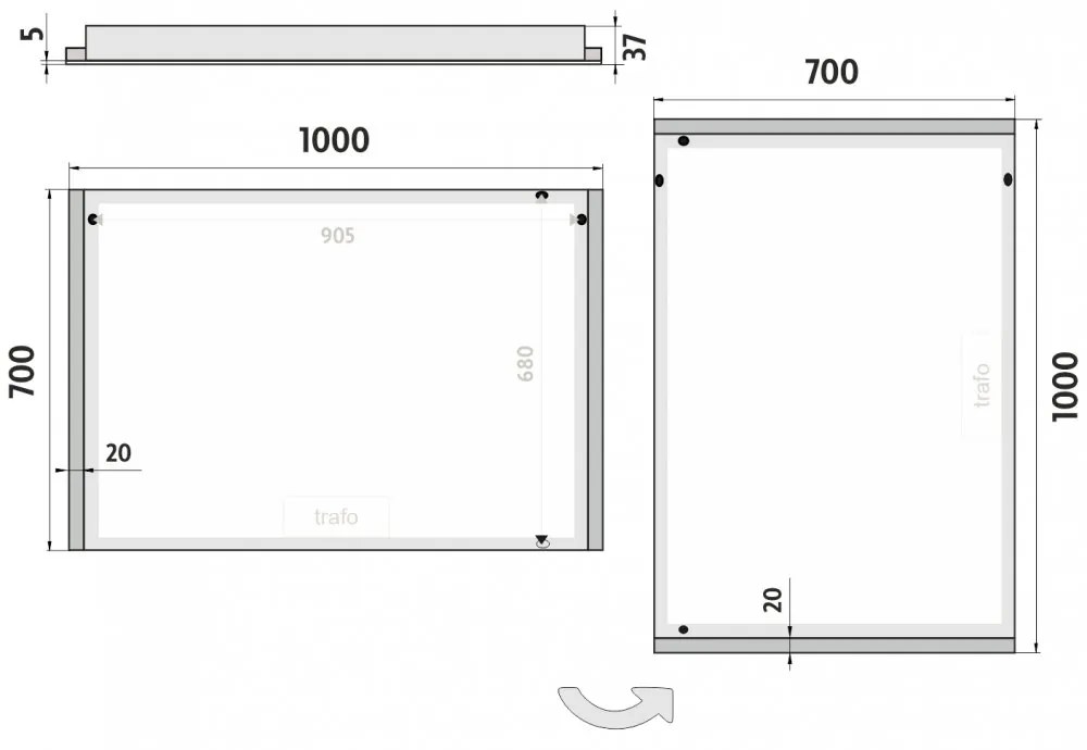 Nimco LED zrcadlo 1000x700 ZP 11004