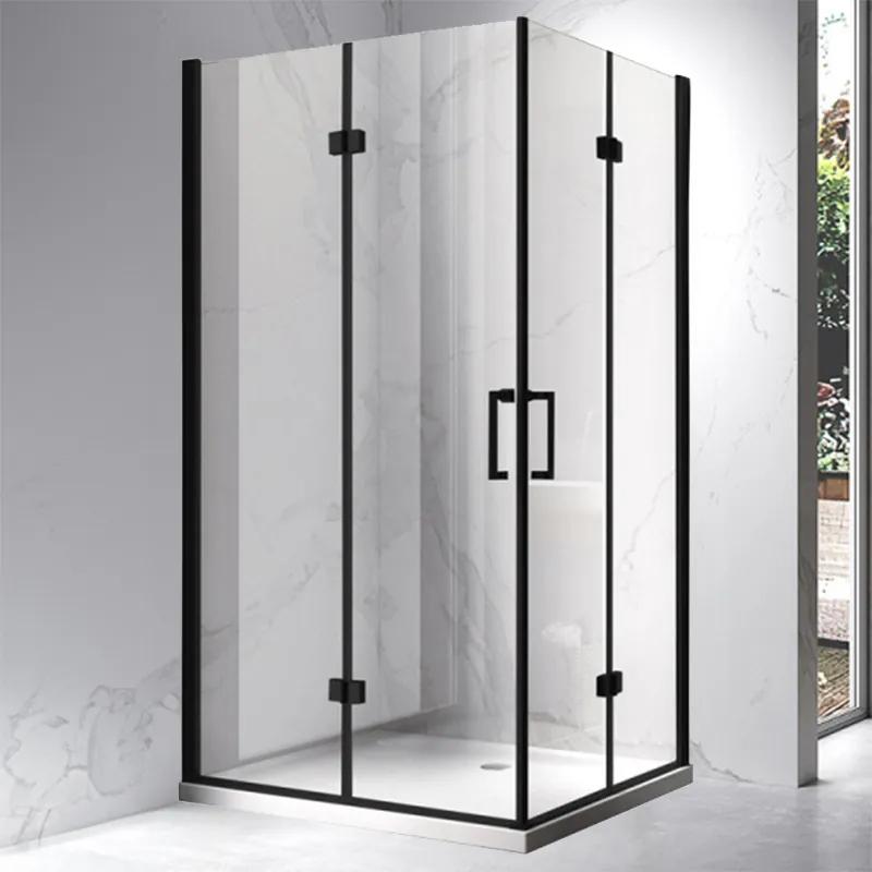 BPS-koupelny Obdélníkový sprchový kout HYD-OK12A 90x80 černý/transparent + vanička HYD-OSV-SXL03B bílá
