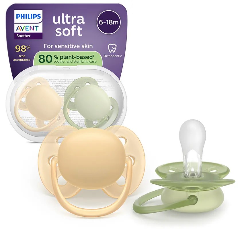PHILIPS AVENT Šidítko Ultrasoft Premium neutral 6-18 m 2 ks Philips Avent