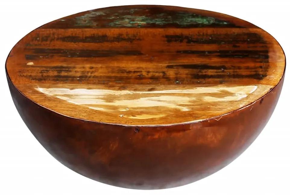 Konferenční stolek tvar mísy ocel a masivní recyklované dřevo,  241648