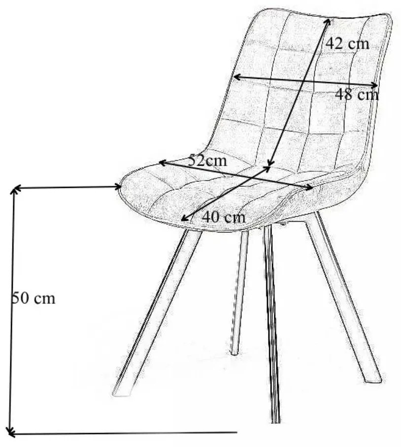 LuxuryForm DESIGN Židle ORLEN VELUR - vínová - SET 4 ks