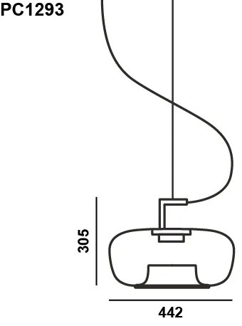Brokis PC01293 Double short, závěsné svítidlo, foukané šedé kouřové sklo, 9W LED 2700K, prům. 44,2cm