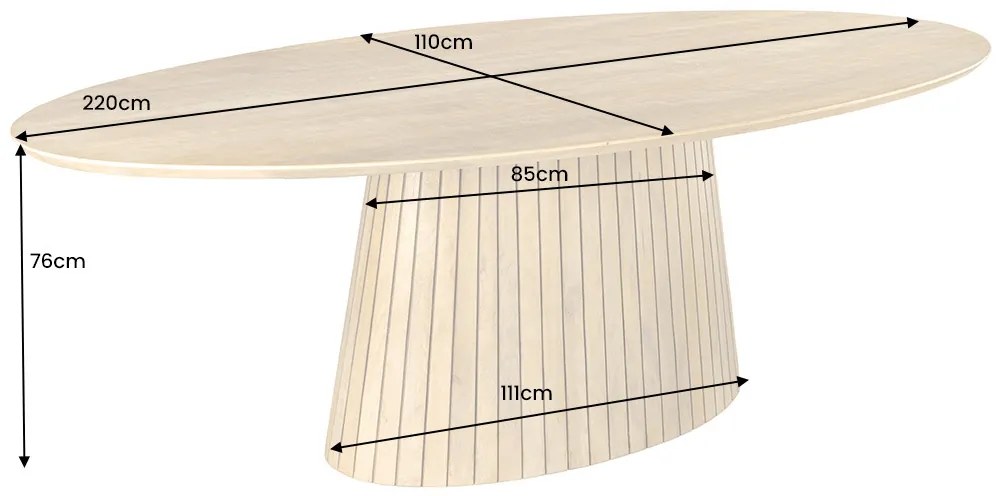 Oválný jídelní stůl Movement 220 cm mango