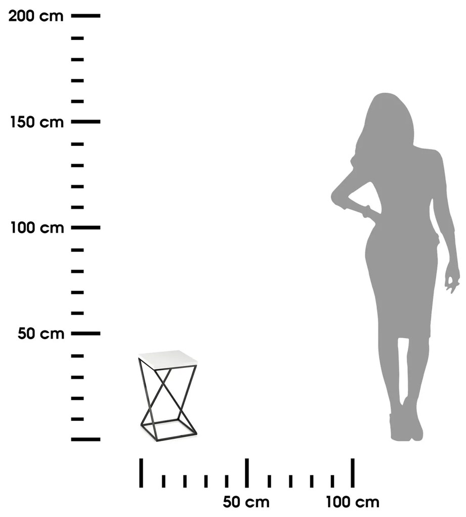 STOJAN NA KVĚTINÁČ LOFT7 40X24X24 CM ČERNÁ/BÍLÁ