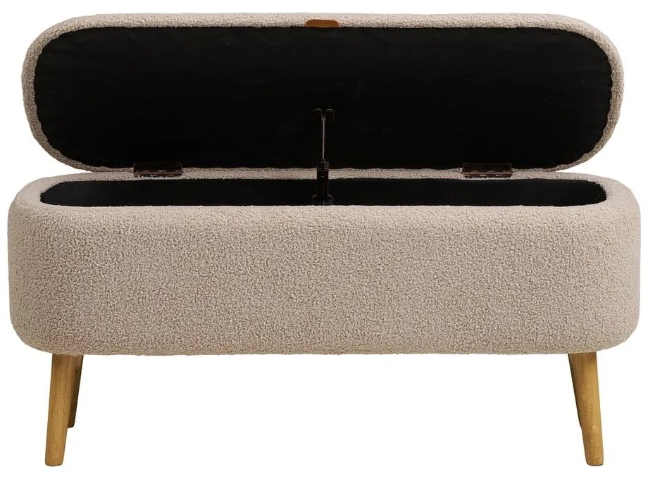 Béžová lavice z textilie bouclé Harlow – House Nordic