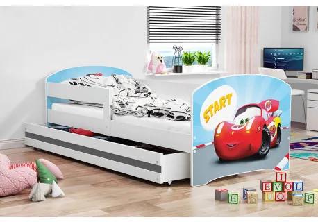 Dětská postel s úložným prostorem s motivem CARS (AUTA)