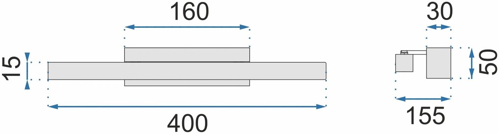 Toolight Nástěnné svítidlo Zlaté 40cm APP833-1W