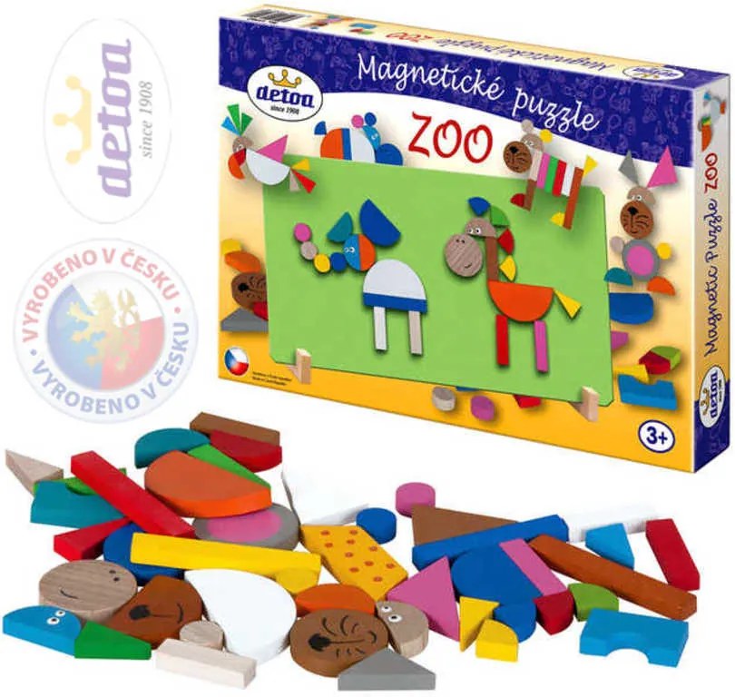 DETOA Puzzle magnetické ZOO v krabici *DŘEVĚNÉ HRAČKY* dt13962