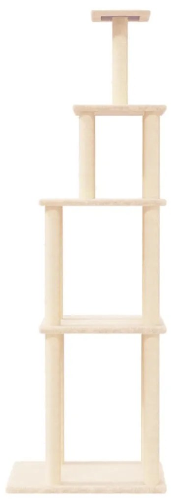 Škrabadlo pro kočky se sisalovými sloupky krémové 183 cm