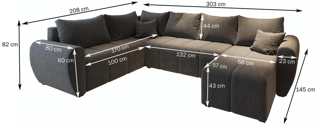 MSL Rohová sedačka MOKA XL, 303 cm Barva látky: COSMIC 10