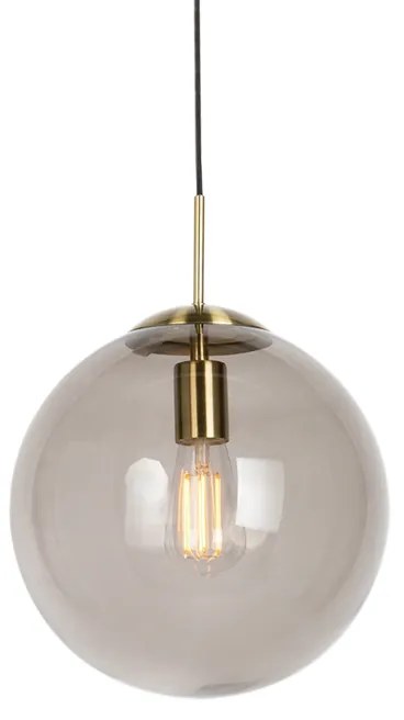 Chytré závěsné svítidlo mosazné s kouřovým sklem 30 cm vč. WiFi ST64 - Ball