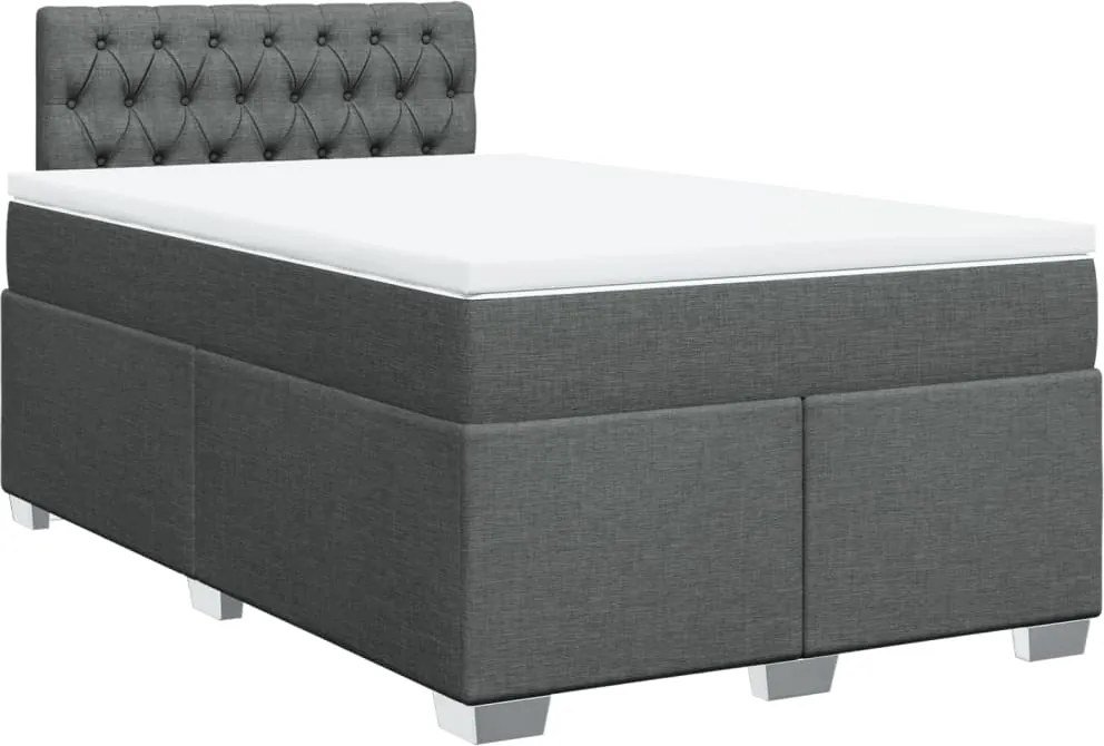 Box spring postel s matrací tmavě šedá 120x190 cm textil 3288135