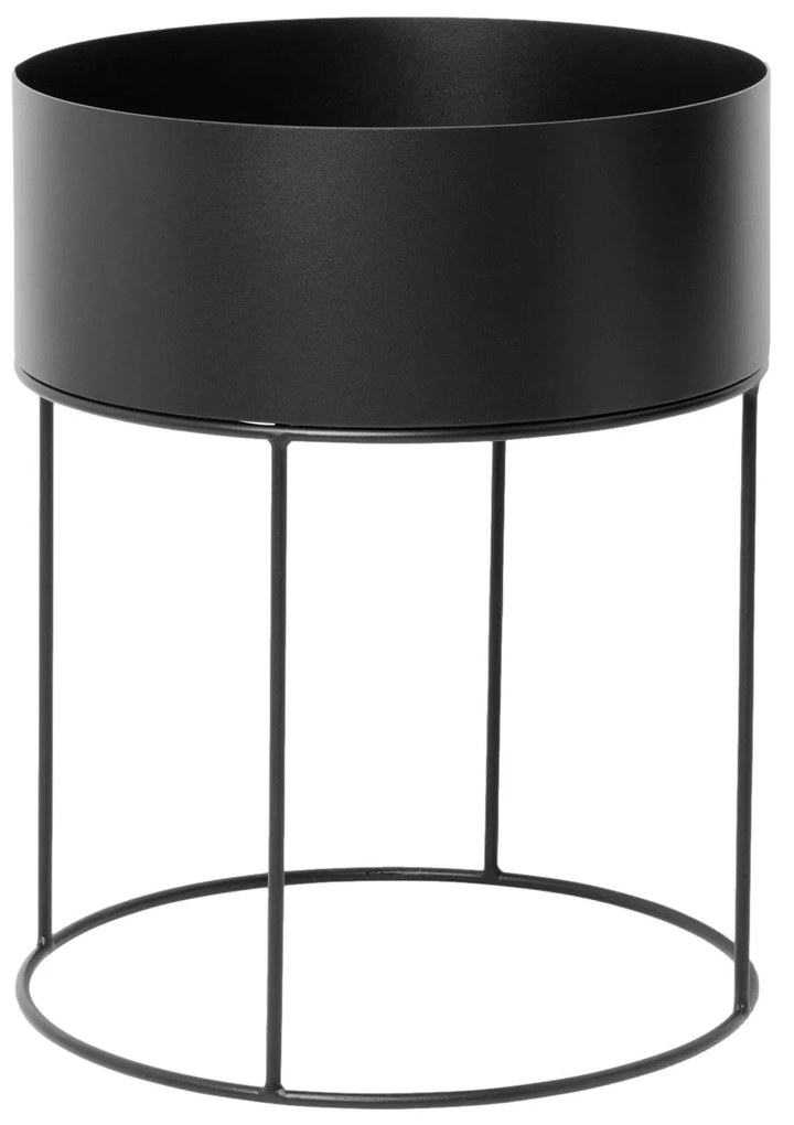 FERM LIVING Květináč Plant Box Round, Black