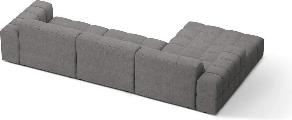Šedá žinylková rohová pohovka (levý roh/s lenoškou) Chicago – Cosmopolitan Design