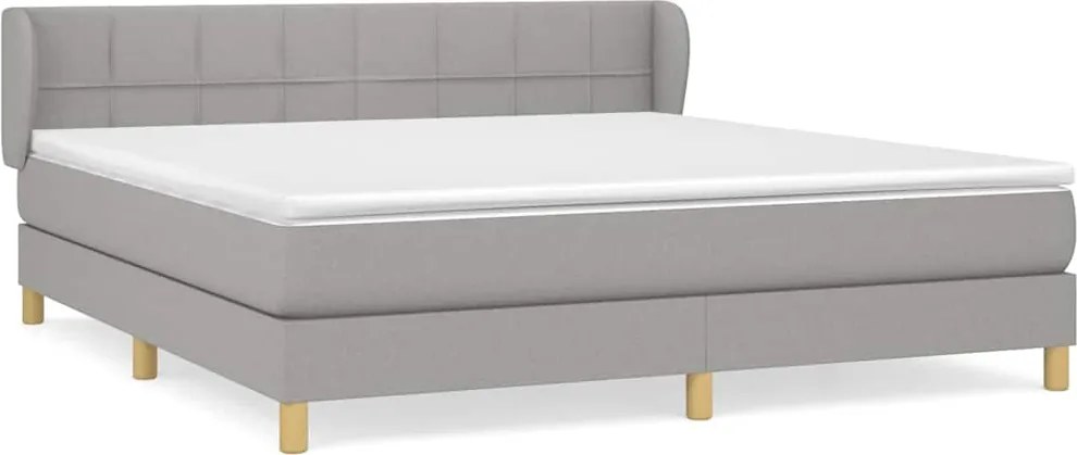 Box spring postel s matrací světle šedá 160 x 200 cm textil 3126813