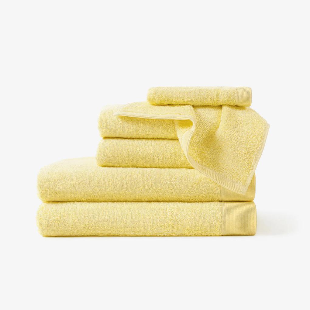 Goldea modalový ručník/osuška s přírodním vláknem - světle žlutý 90 x 180 cm