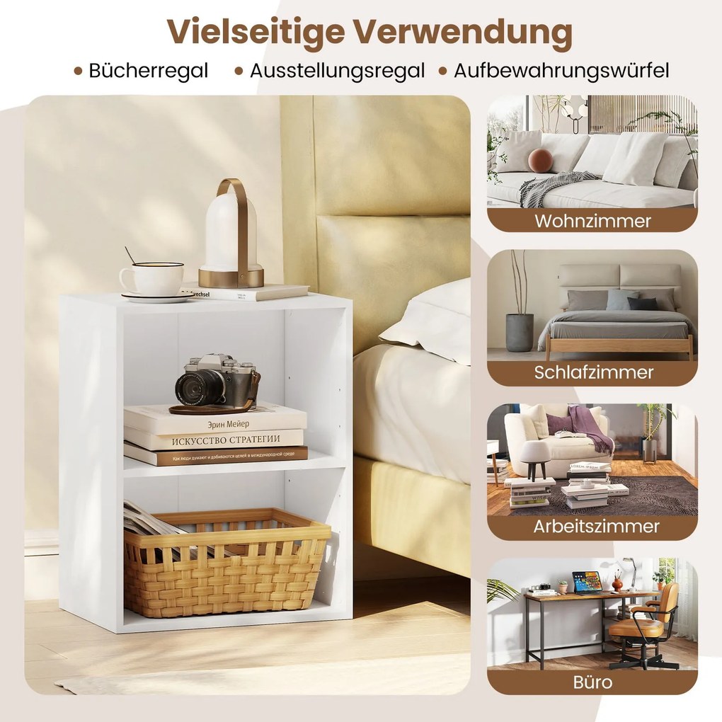 Costway Sada 2 dvoupatrových knihoven 42 cm, bílá
