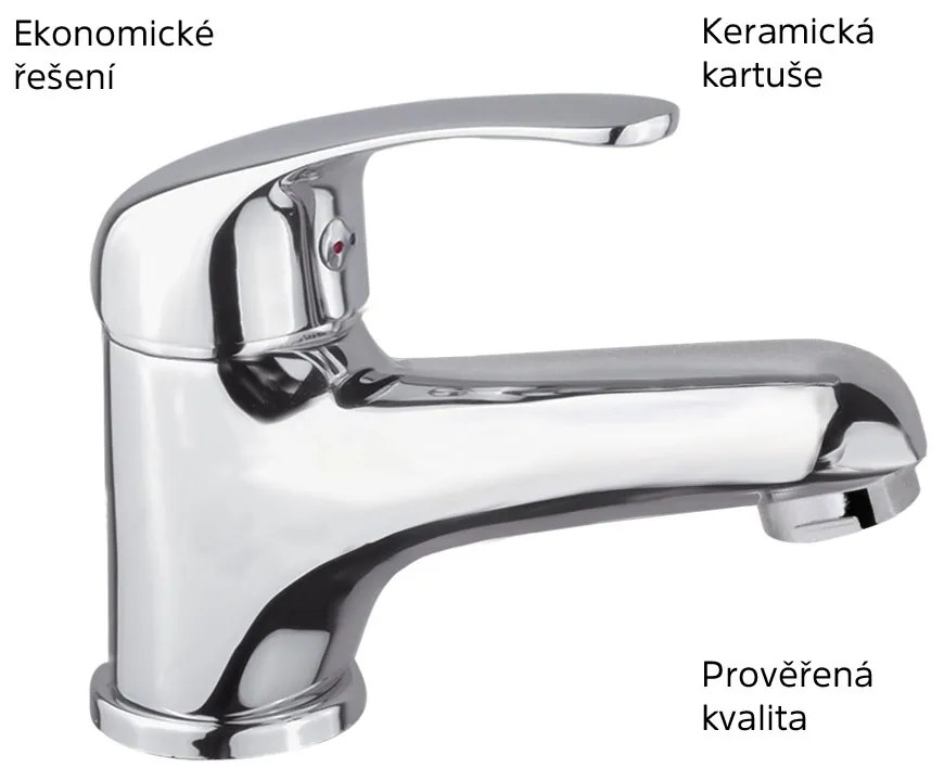 Mereo Mereo, Umyvadlová stojánková baterie, Lila, s výpustí, chrom, CBEE101