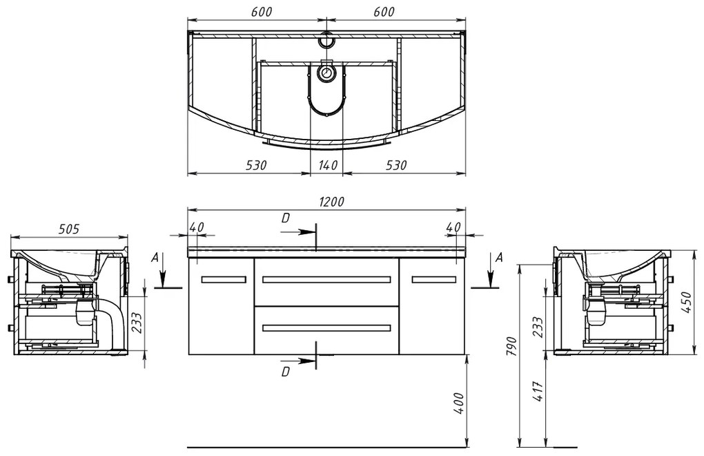 Lavedo Vanessa Red 120 koupelnová skříňka s umyvadlem