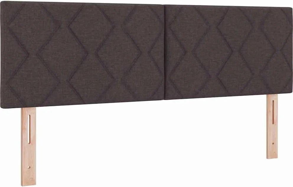 Postel s boxspringem s čelo Tmavě hnědá 160 x 200 cm textil 3340286