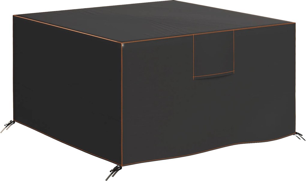 Kryt na zahradní nábytek Outsunny – mrazuvzdorný, voděodolný, proti UV, 420D Oxford, větruodolný, čtvercový 125 × 125 × 74 cm (černý) | Aosom