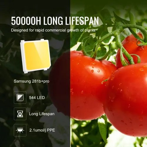 LED pěstební světlo, 200 W plnospektrální stmívatelné
