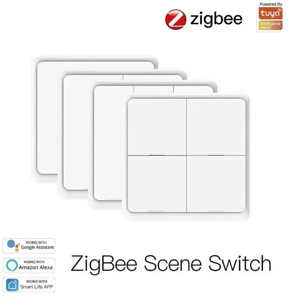 Smart vypínač osvětlení MOES 4 Gang ZigBee Tuya