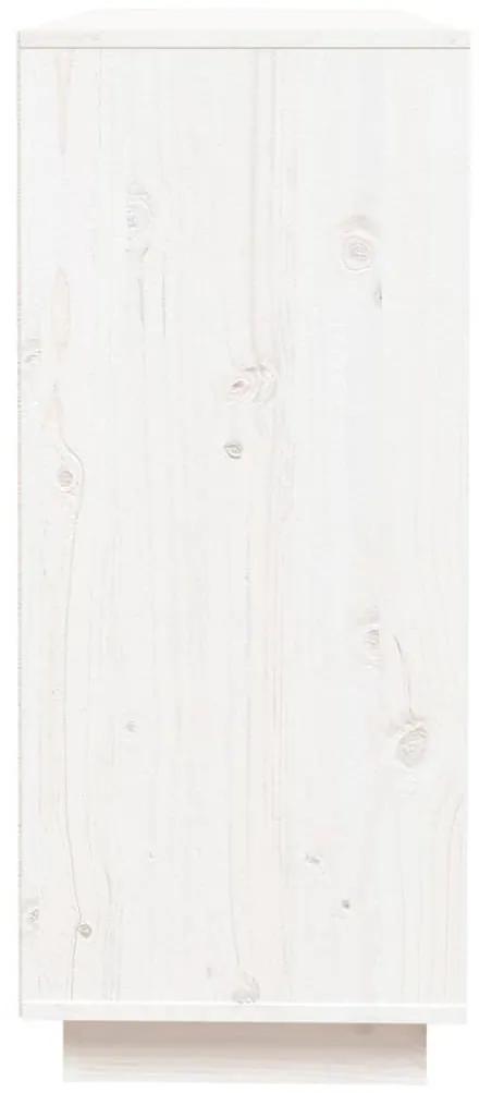 Příborník bílý 110,5 x 35 x 80 cm masivní borové dřevo,  814355