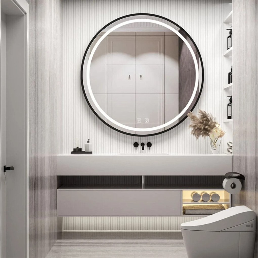 Tutumi Rea, LED zrcadlo 70cm s černým rámem MMJ P11396, HOM-05513