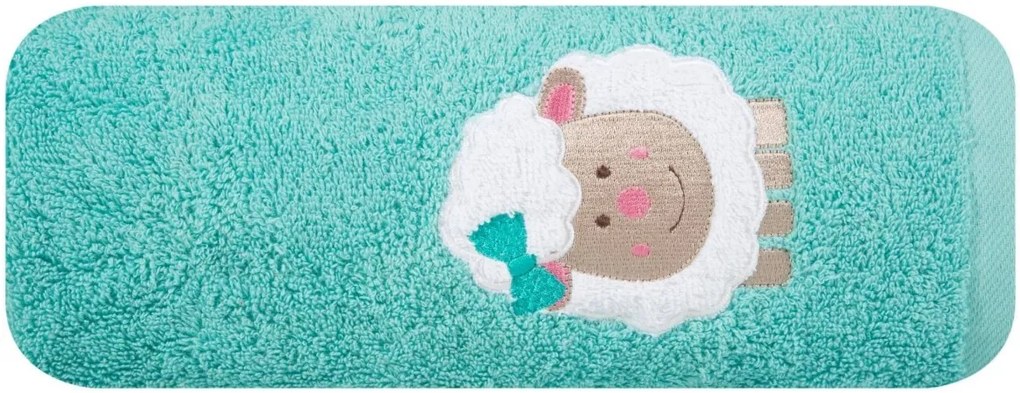 Dětská bavlněná osuška BABY31 Ovečka 50x90 cm mátová