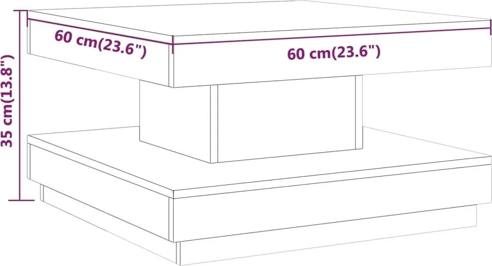 vidaXL Konferenční stolek 60 x 60 x 35 cm MDF [286098] Barva: Šedá