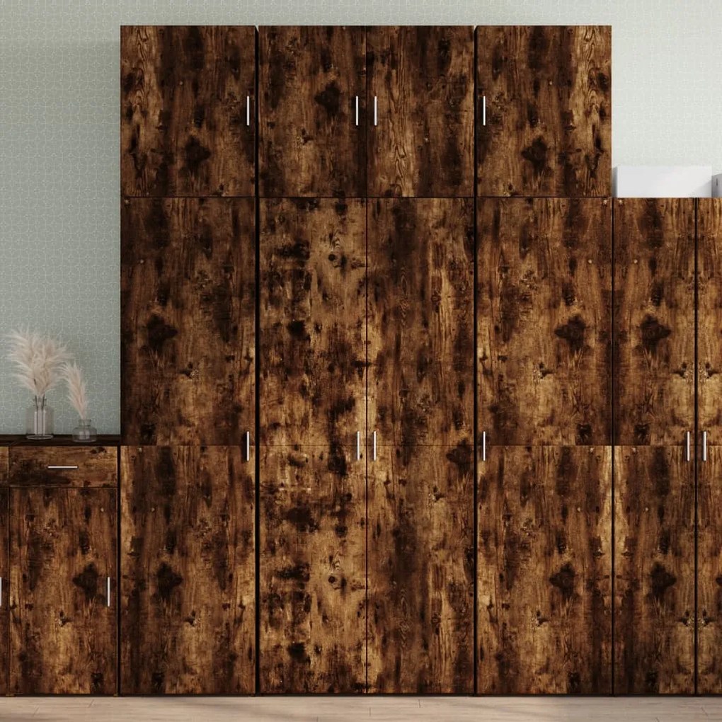Skříň highboard kouřový dub 80 x 42,5 x 249 cm kompozitní dřevo 3281368