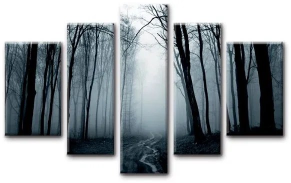 5-dílný obraz - Temný les