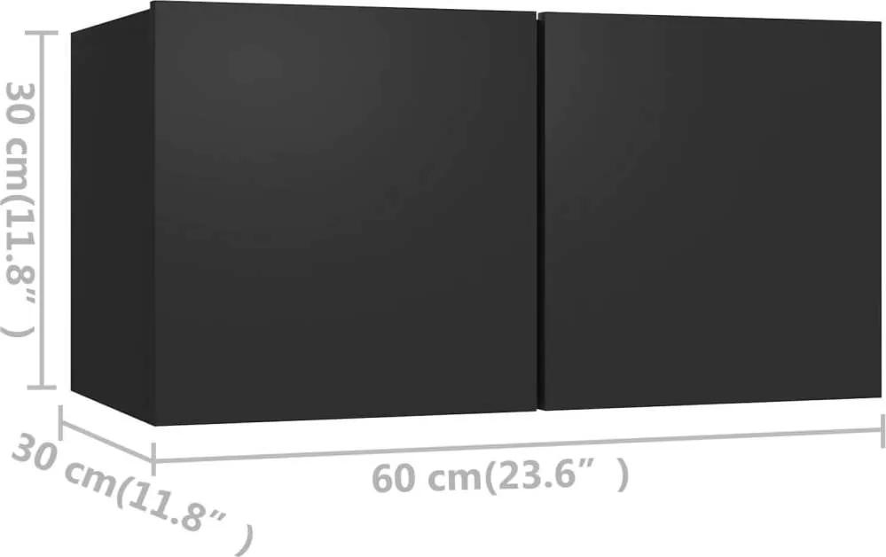 vidaXL TV skříňky 4 ks 60 x 30 x 30 cm dřevotříska [3078744] Barva: Černá