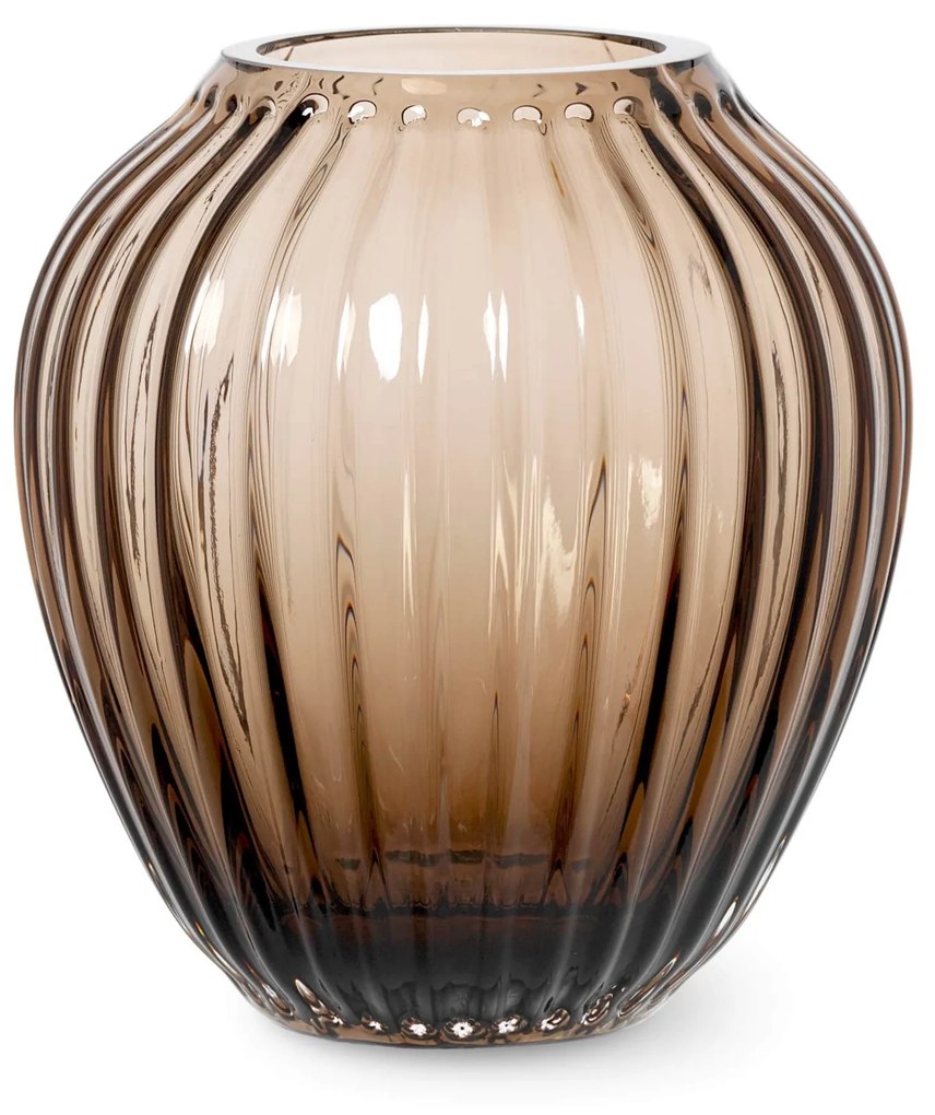 KÄHLER Skleněná váza Hammershøi Walnut 15 cm, hnědá barva, sklo