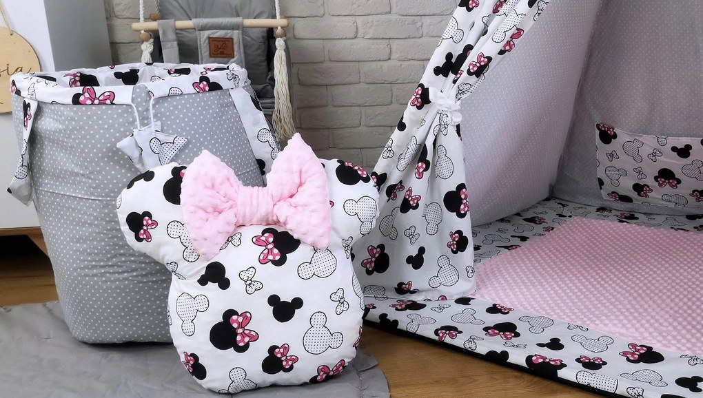Dětský stan TEEPEE (TÝPÍ) EXCLUSIVE s doplňky - MYŠKA MINNIE - růžový
