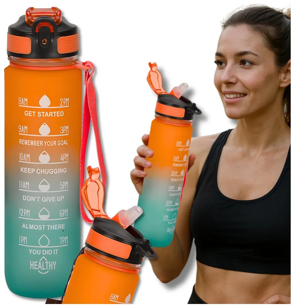 Camerazar TRESSARI Sportovní láhev 1000ml BPA Free z odolného Tritanu - Ideální láhev na vodu pro aktivní životní styl