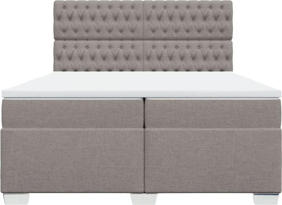 Box spring postel s matrací taupe 200x200 cm textil 3292906