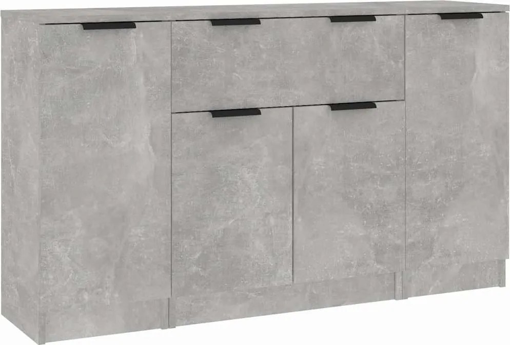 Příborníky 3 ks betonově šedé kompozitní dřevo 3115831