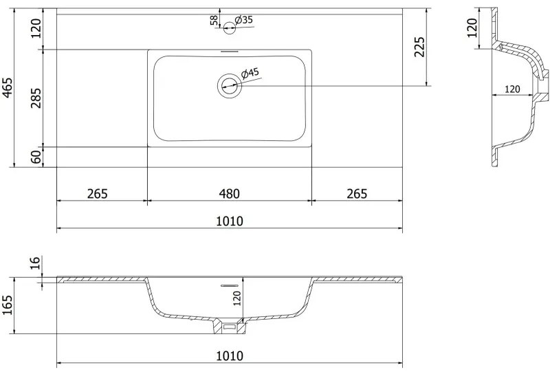 Mexen Orio, koupelnová skříňka 100 cm s umyvadlem Otis, 1 zásuvka, grafitová matná/bílá matná, 91A10-10023-1-BF66-W18M01