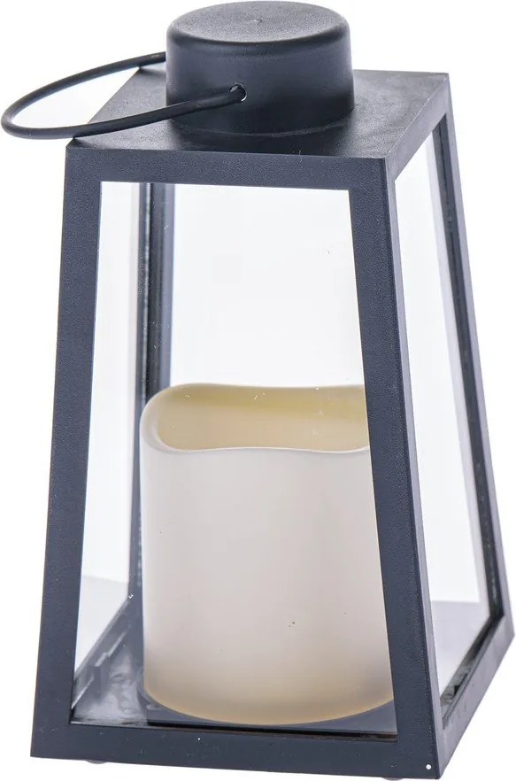 Černá LED lucerna na baterky (výška 18 cm) – Dakls